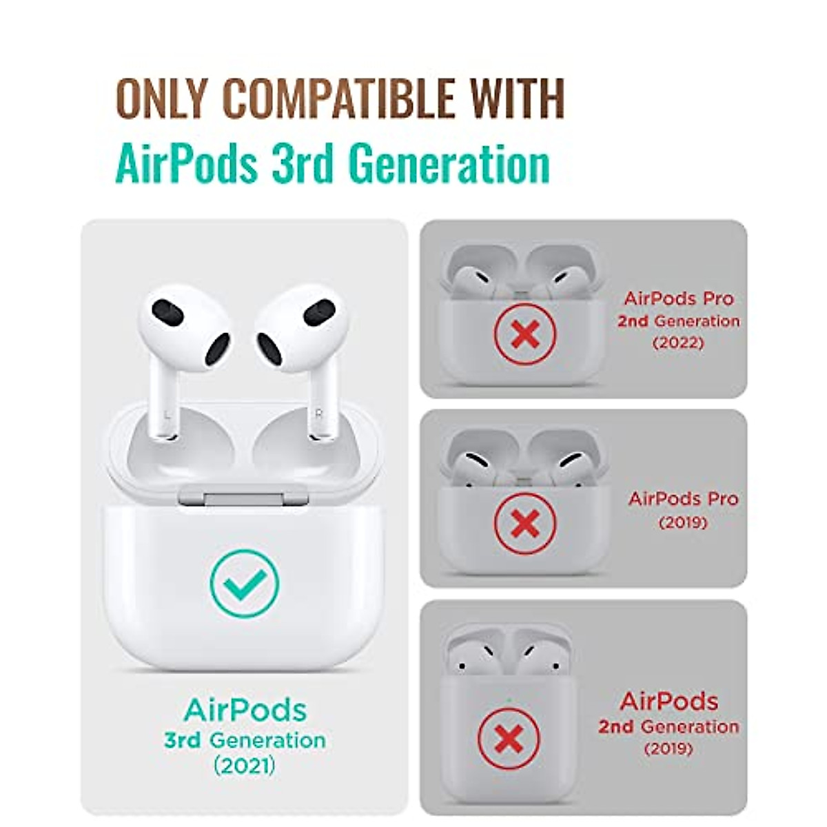 MOBOSI Compatible with AirPods 3 Generation Charging Case (2021), Secure Lock Clip Full Body Rugged Hard Shell Protective Cover with Keychain, Black