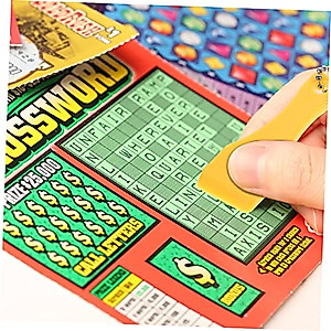 KONTONTY 50 Pcs Scraper Ticket Scratcher Tools Scraper for Pottery Tickets Scraper Tool for Ticket Scratcher Key Ring Scratching Tools Handy Scraper Yellow Plastic