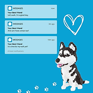 BLOCK CENTER Dachshund Dog 2024 Edition 3D Puzzle 2100 Pieces Building Blocks Set - Mini Block Gift Kit for Kids and Adults (Husky)