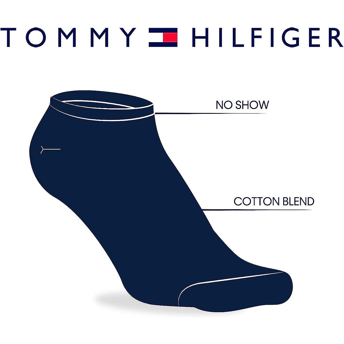 Tommy Hilfiger Women's Socks - Lightweight No Show Socks (12 Pack), Size 4-10, White Logo
