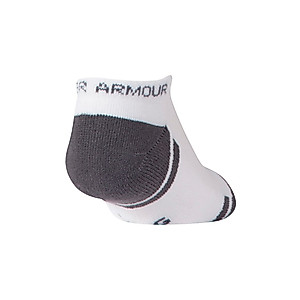Under Armour Youth Resistor 3.0 No Show Socks, Multipairs , White/Graphite (6-Pairs) , Small