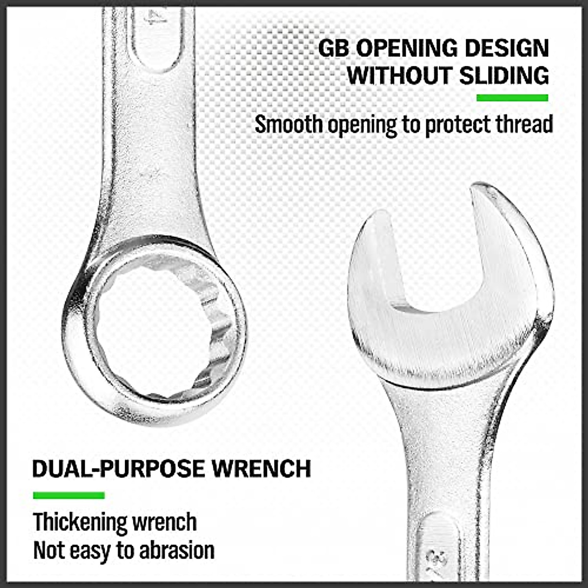 SWANLAKE 26PCS Combination Wrench Set with Roll-up Pouch, wrench set metric and standard, SAE 1/4” - 1” and Metric 8mm - 24mm