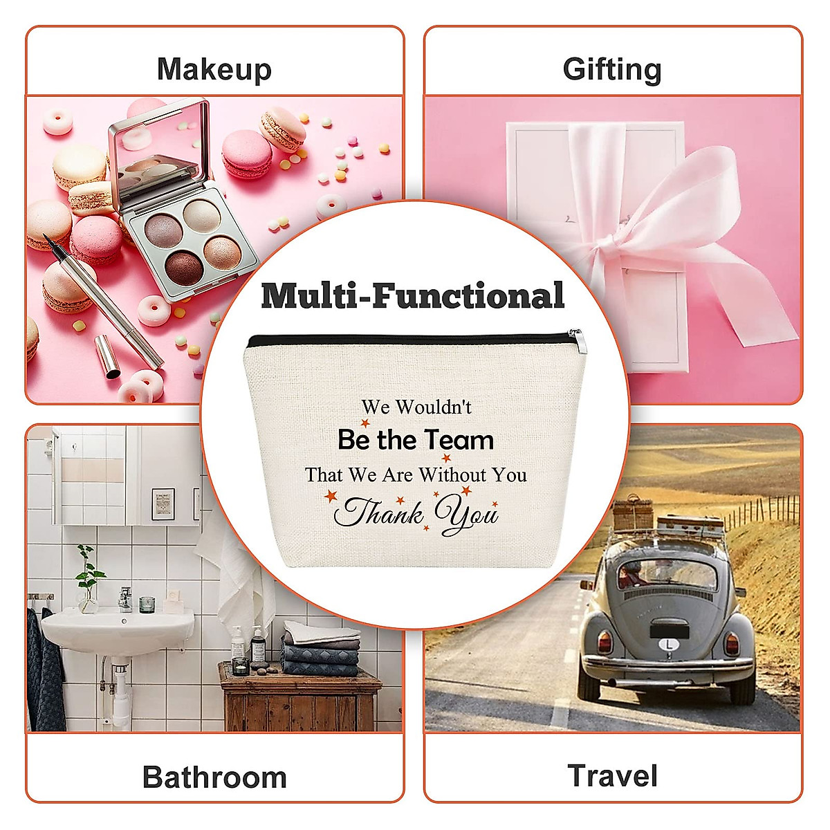 Thank You Gift for Coach Woman Coach Appreciation Gift for Manager Supervisor Makeup Bag Trainer‌ Retirement Going Away Present Coworker Leader Cosmetic Bag Basketball Soccer Team Trainer‌ Present