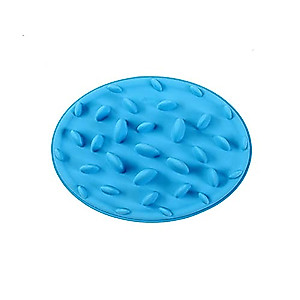 FUUIE Bowls for Food and Water Silicone Pet Dog Bowl Slow Feeder Lick Pad Pet Cat Bowl Dog Food Bowl Dog Slow Feeder Mat Bath for Dogs Accessories Pet Supplies (Color : Blue)