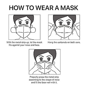 [30 Pieces] Disposable KN95 Face Mask Mouth Cover Masks (Black)