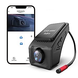 AX2V 2K Dash Cam for Cars with Super Night Vision, 170° Wide Angle, APP Control - Screenless 1600P OE Fit Dash Camera with WDR, G-Sensor, Loop Recording, Parking Mode, Built-in 32GB eMMC Storage