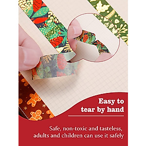 21 Rolls Christmas Gold Foil Washi Tape - Holiday Decor With Snowflake, Deer, Tree Designs - Self-Adhesive Tape for DIY Crafts, Wrapping, Party Favors