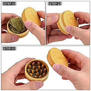 Herb Grinder, 2.2 Inch Stronger Grip Biscuits Shape Design - Single