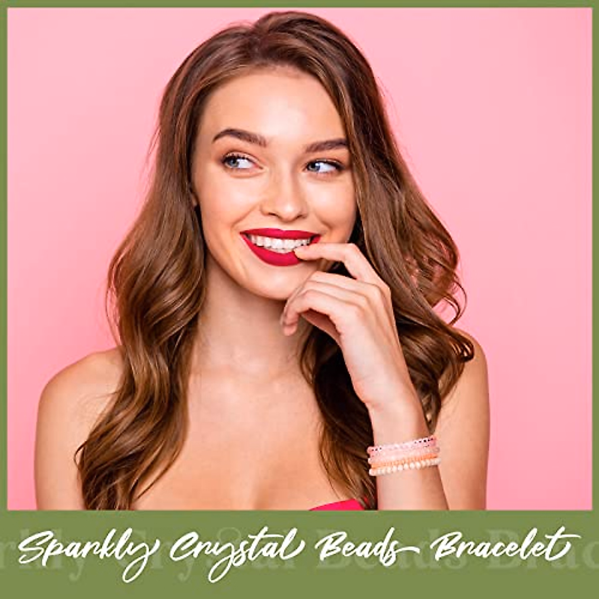 Junkin 60 Pcs Bohemian Multi Layer Crystal Beaded Stacking Statement Bracelets for Women Stretchy Strand Crystal Bead Bracelets Versatile Slip on Stackable Shiny Bead Bracelets Pack