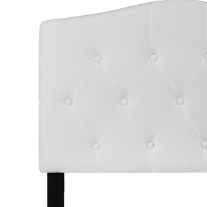BizChair Tufted Upholstered Twin Size Headboard in White Fabric