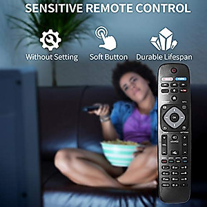 New Universal Remote Control for Philips TV Remote Replacement for LCD LED 4K UHD Smart TV NH500UP