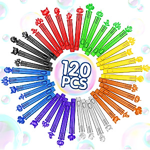 OleFun 120Pcs Halloween Bubble Wands in 8 Designs, Bulk Halloween Party Favors for Kids, Ideal Halloween Goodie Bag Stuffers, Treat Bags Fillers, School Classroom Prizes