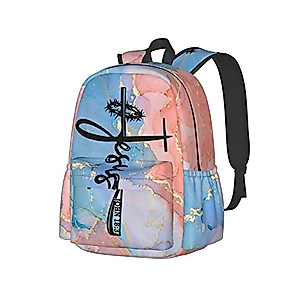 Christian Jesus Cross School Laptop Backpacks For Women Men Computer Book Bag Travel Hiking Camping Daypack Aesthetic Backpack 4th of july