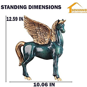 SENXINWEI Mystical Unicorn Horse Pegasus Ornament Resin Crafts Sculpture Suitable for Home Office School Animal Themed Decoration (A+B)