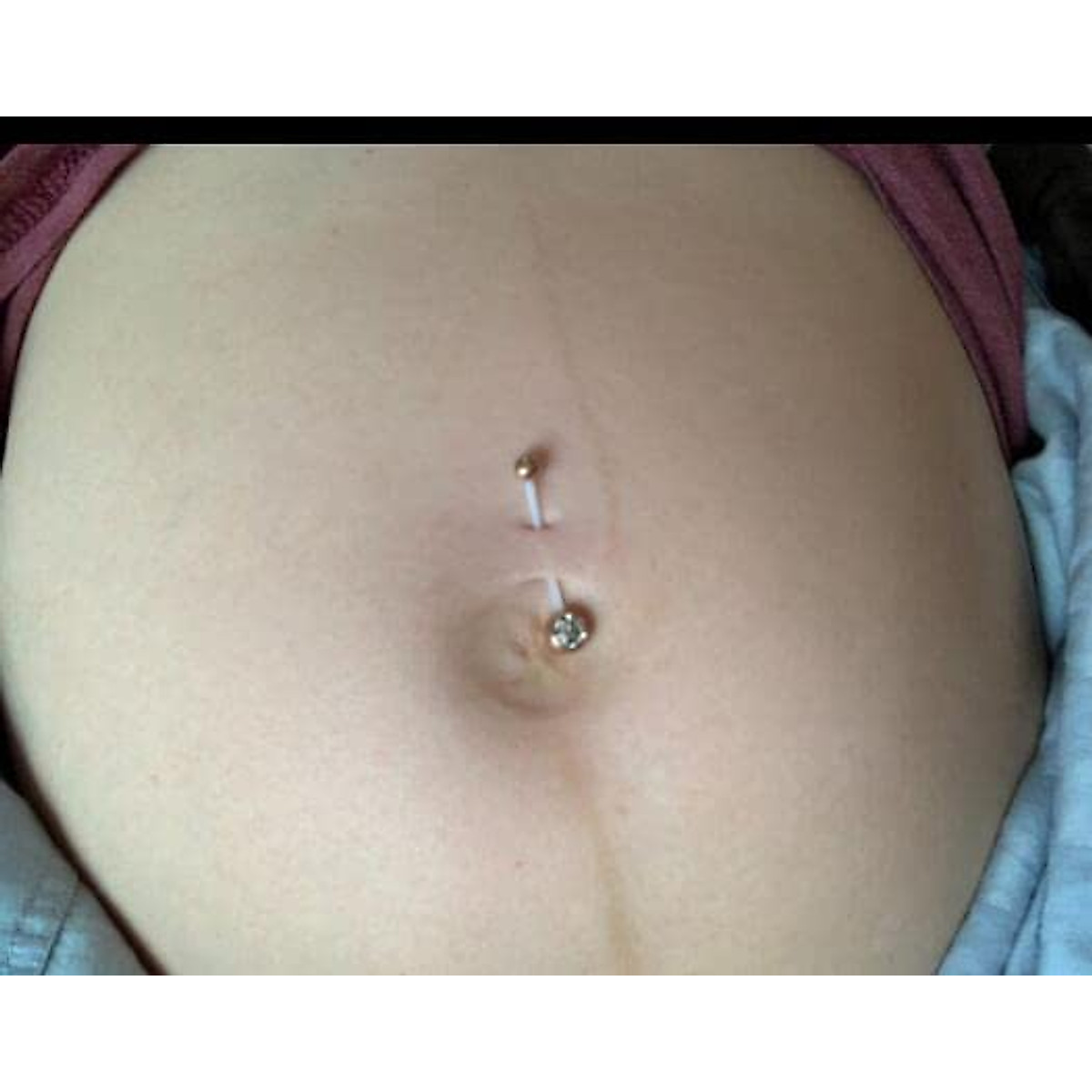 D.Bella 14G Pregnancy Belly Button Rings for Women Flexible Belly Button Ring Long Maternity Belly Button Ring Silicon Belly Button Rings