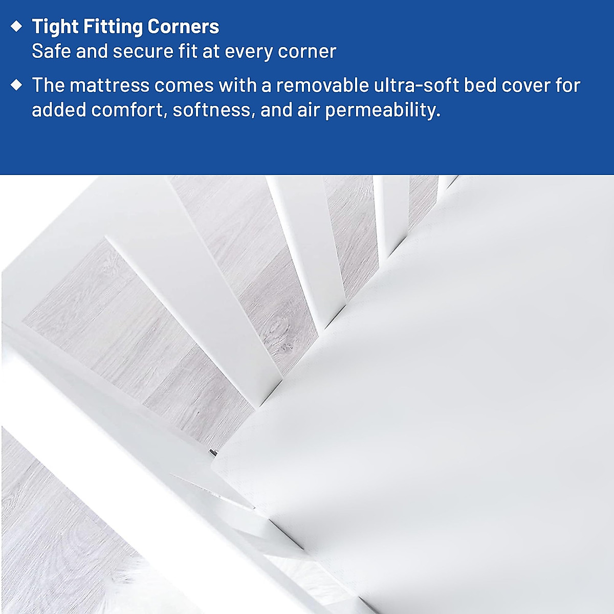 Spinal Sleep, 3-Inch Waterproof Mini Crib Mattress, Breathable & Removable Cover, CertiPUR-US Certified, 24 x 38 x 3, White