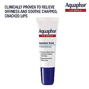 Aquaphor Lip Repair Ointment - Long-lasting Moisture to Soothe Dry Chapped Lips - .35 fl. oz. Tube