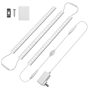 yotutun Under Counter Lights for Kitchen 3Pack Dimmable Under Cabinet Light, 13Inch 10W Closet Lights with Memory Function, Bright LED Cabinet Lights for Kitchen,Shelf,Desk,Workspace (3 Pack)