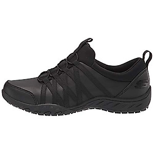 Skechers womens Slip on Athletic Food Service Shoe, Black, 7.5 US