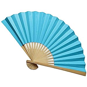 RAZZUM Decorative Folding Fans Traditional Chinese Fans Hand Held Fans Paper Bamboo Folding Fans Handheld Folded Fan for Church Wedding Hand Holding Fans Decor Fan (Color : J)