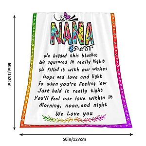 Nana Gifts Nana Birthday Gifts Blanket Nana Gifts from Grandkids Nana Gifts from Granddaughter,Grandson, Nana Throw Blanket Filled with Loving Sentiments, Gifts for Nana Throw Blanket 50” X 60”