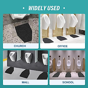 Urinal Mats 6 Pack Urinal Pads Urinal Floor Mats for Men Bathroom Commerical Disposable Non-Slip Rubber Backing Washable Urinals Mat Eliminating Odor 17.7" x 20.5" (3 Pcs Black 3 Pcs Dark Grey)