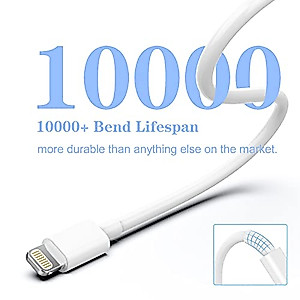 6Pack(3/3/6/6/6/10 FT)[Apple MFi Certified] iPhone Charger Long Lightning Cable Fast Charging High Speed Data Sync USB Cable Compatible iPhone 14/13/12/11 Pro Max/XS MAX/XR/XS/X/8/7/Plus iPad AirPods