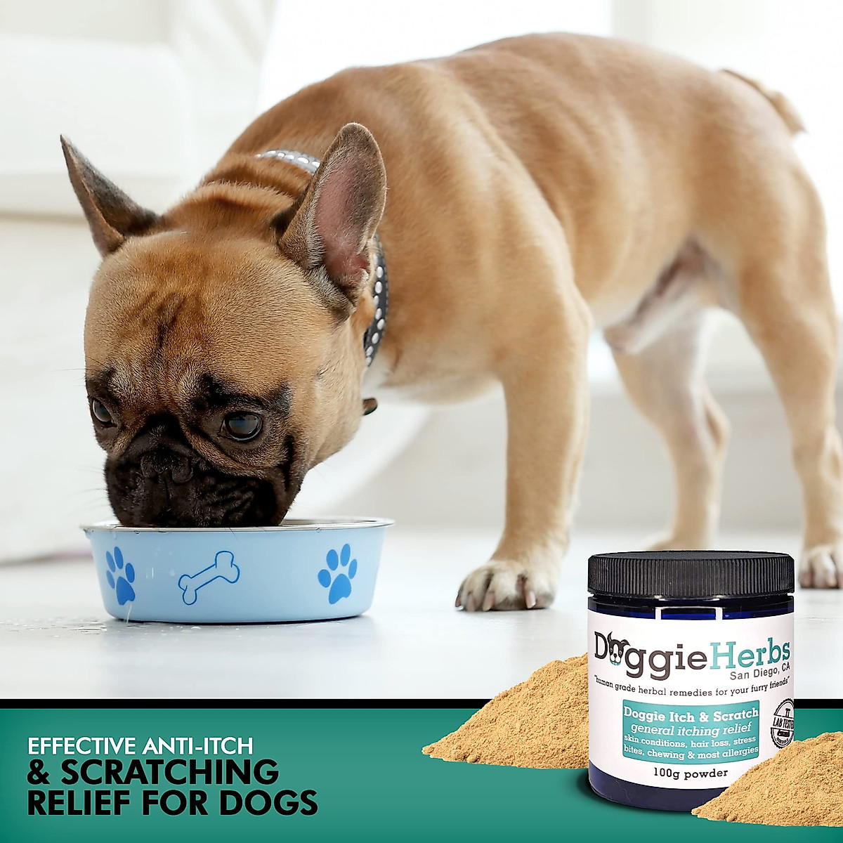 Doggie Itch & Scratch – Dog Itching Relief & Canine Allergy Anti-Itch Relief Supplement by Doggie Herbs 100g