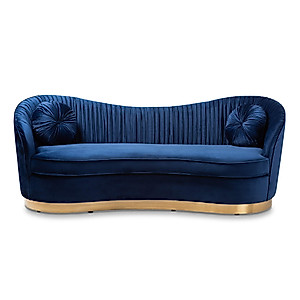 Baxton Studio Sofas, Royal Blue/Gold