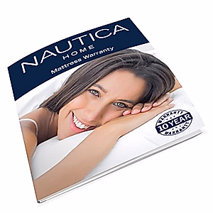 Nautica Home, 6" Relieve Innerspring Hybrid Mattress, Quilted Memory Foam Cover, High Density Comfort Latex Foam Layer with Bonnell Support Coil Springs Base, Size Full, White