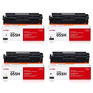 WEAREC Compatible Toner Cartridge Replacement for Canon 055H (Black, Cyan, Magenta, Yellow 4 Pack)