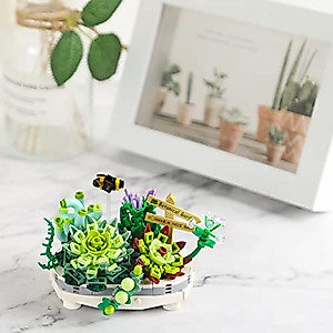 QLT Mini Bricks Bonsai Model Creative DIY Simulation Mini Particle Flower Botanical Collection Construction Building Toy (Not Compatible with Major Brands)
