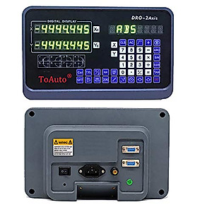 TOAUTO Digital Readout 2 Axis 3 Axis DRO Display Linear Scale 100~1000mm Precision 5um for Bridgeport/Knee Milling Lathe EDM Mill Machine (DRO-2Axis)