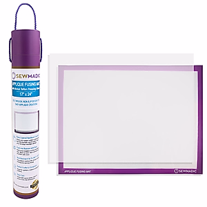 Applique Fusing Mat 17"x24" (43cm x 61cm) with Bonus Applique Pressing Sheet and Handy Storage Tube - A Great Silicone Mat and Applique Teflon Sheet for Arts and Fusible Web Fabric Crafts