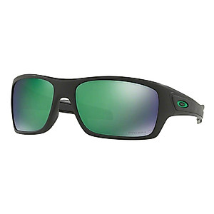 Oakley Turbine OO9263 926345 63M Matte Black/Prizm Jade Polarized Sunglasses For Men+BUNDLE Accessory Leash Kit + BUNDLE with Designer iWear Eyewear Kit