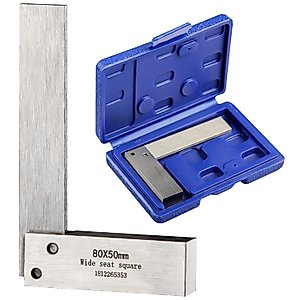 Machinist Square Precision Engineer Wide Seat Square 90 Right Angle Ground Hardened Steel Angle Ruler 3.2 x 2 Inch