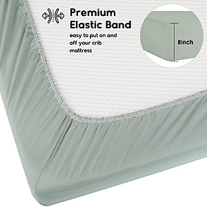 Yoofoss Baby Crib Sheets for Boys Girls, Fitted Crib Sheet 2 Pack for Standard Crib and Toddler Mattress, Super Soft Microfiber Baby Sheet 28x52x8in(Green+Leaf)