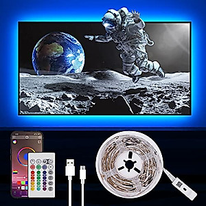 LED Strip Lights 16.4FT,RGB Strip Lights with Color Changing&LED Lights for TV 65-75in,14.3ft USB TV Led Backlight with Music Sync,RGB Led Strip Lights with Bluetooth Remote,Room Led Lights for Bedro