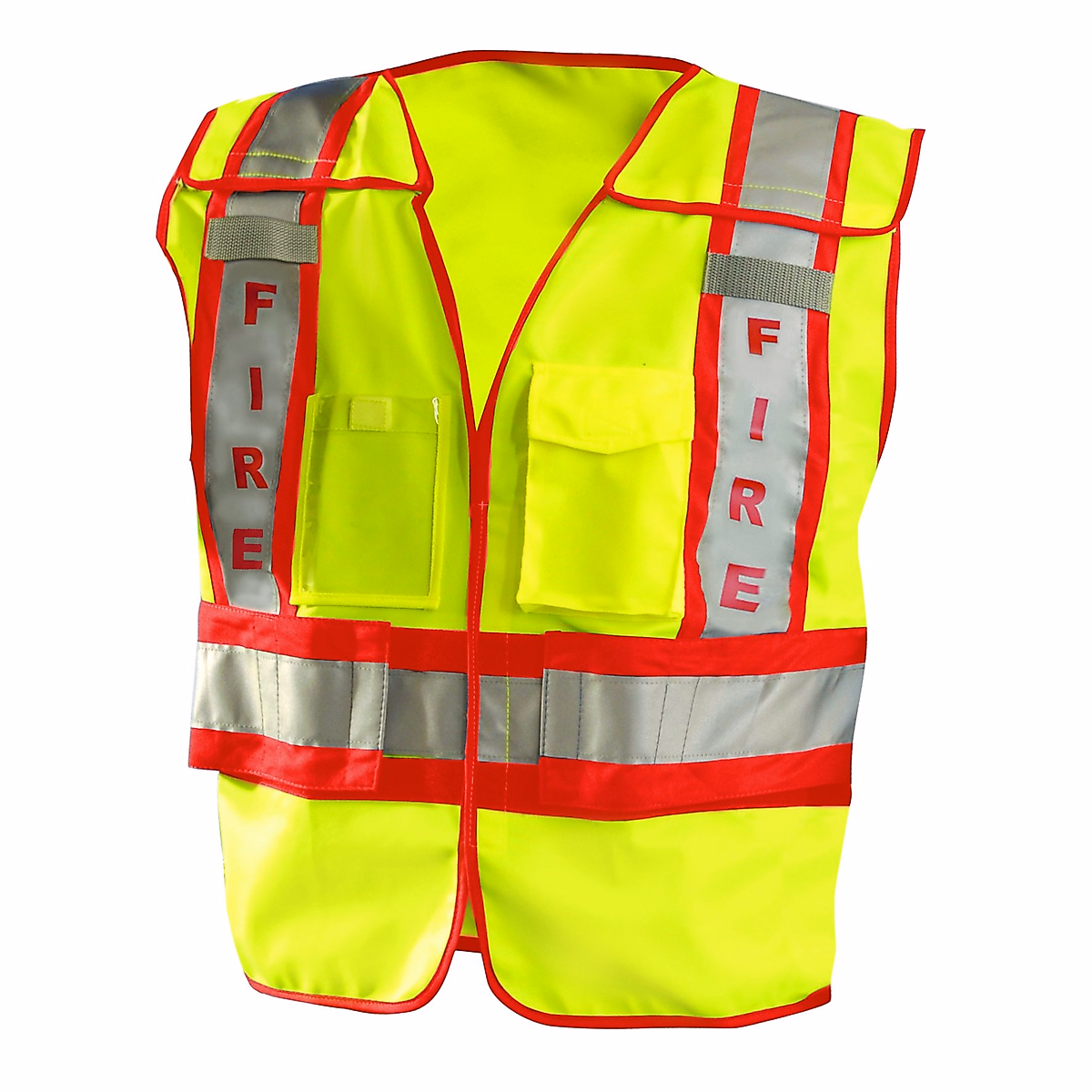 OccuNomix mens Fire safety vests, Yellow/Red, Medium-Large US