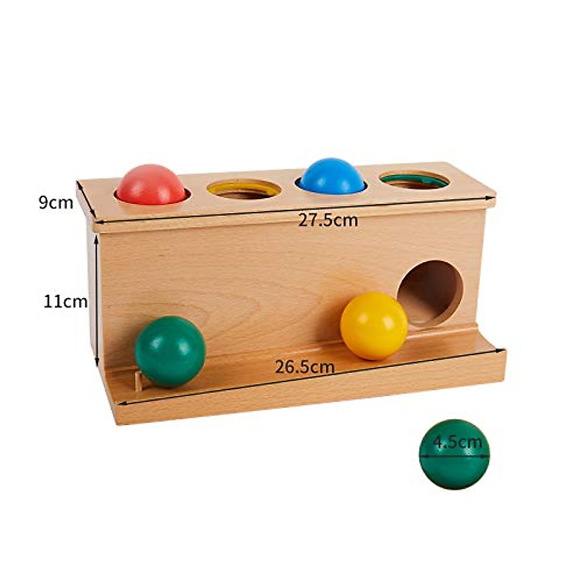 Adena Montessori Baby Push Object Permanence Ball Push Toy for 1 Year Toddler 2 Year Old