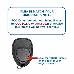 Keyless2Go Replacement for Keyless Entry Car Key Vehicles That Use 3 Button OUC60270 OUC60221, Self-programming - 2 Pack