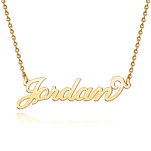 CLY Jewelry Custom Name Necklace Sterling Silver Pendant Customized Name Necklace Personalized Customizable Nameplate Choker Necklace for Women