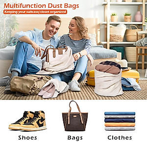 MISSLO Cotton Breathable Dust-proof Drawstring Storage Pouch Bag (Pack 3 M)