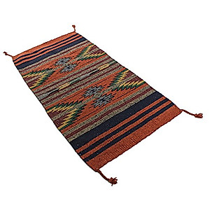 Onyx Arrow Southwest Décor Area Rug, 20 x 40 Inches, Pueblo Pattern Rust/Multi
