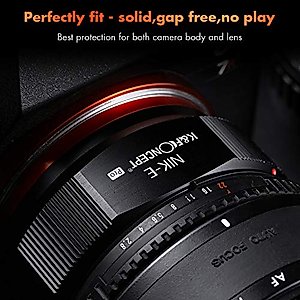 K&F Concept Lens mount adapter Compatible with Nikon AI Nikkor F Mount Lens to Sony Alpha E NEX Mount Mirrorless Camera with Matting Varnish Design Compatible for Sony A6000 A6400 A7II A5100 A7 A7RIII