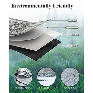 Roseek Door Mat 2x3 Rug, Small Boho Area Rug for Living Room, Machine Washable Kitchen Rugs Non-Slip, Entry Mat Indoor Low Pile Throw Floral Rugs Grey Carpet for Bedroom, Entryway, Hallways