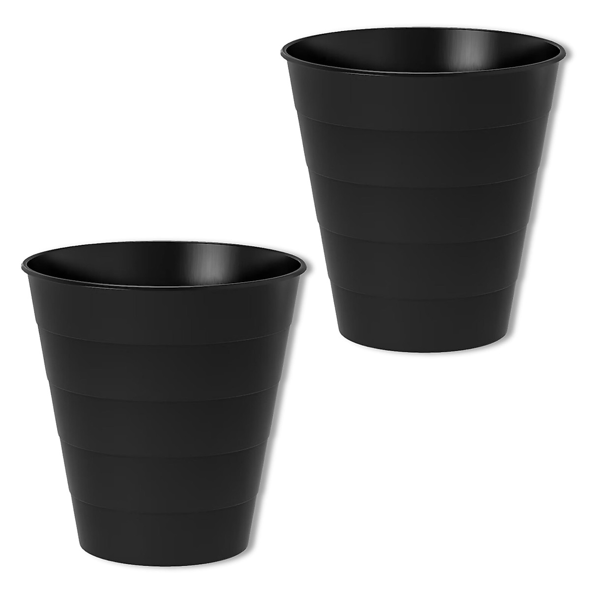 LUXVI 10L Trash Can - Compact and Eco-Friendly for Your Home (Black, 2pcs)