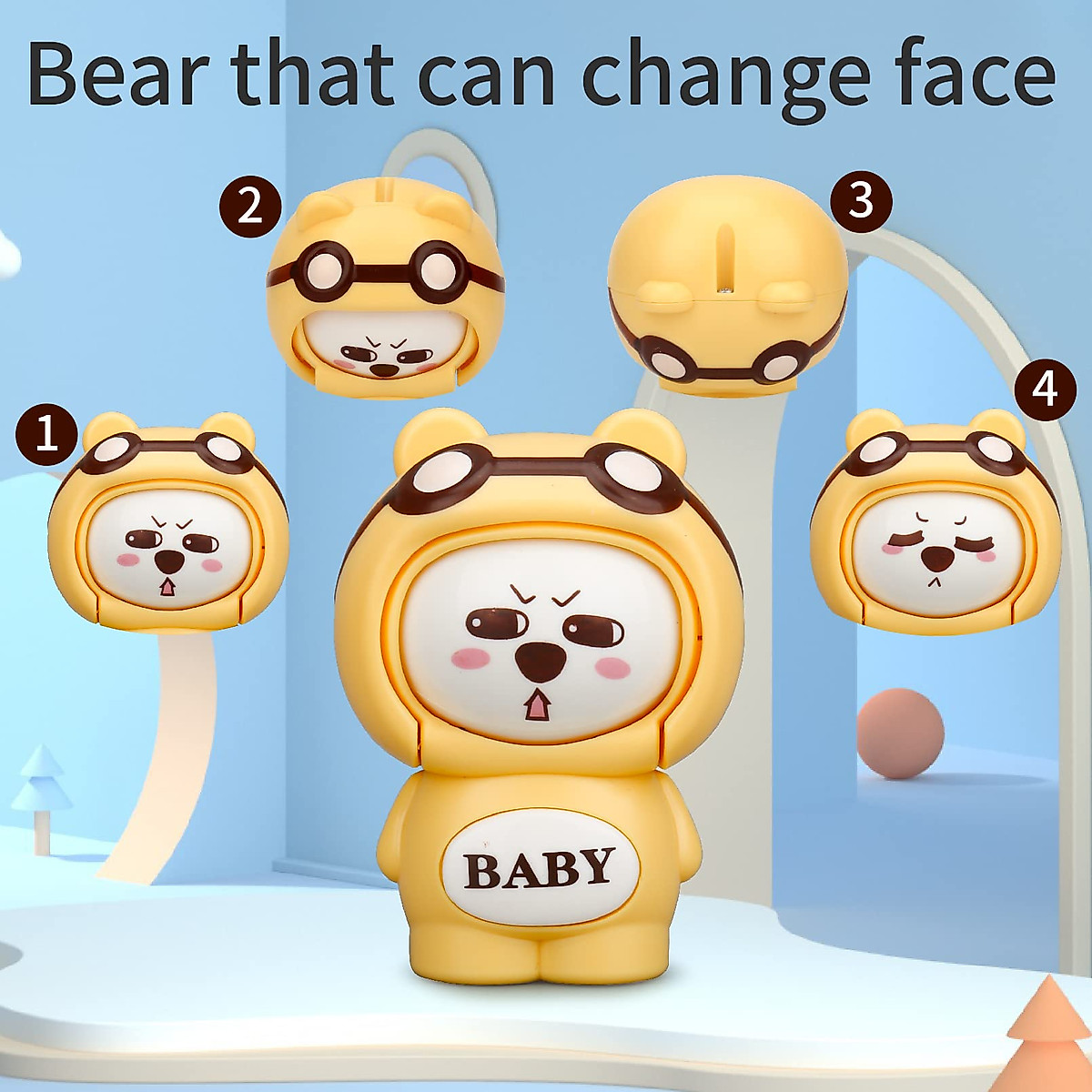 LZZAPJ Stacking Rings Baby Toy, Toddler Educational Learning Shape Sorter and Stacker Playset, Infant Face Changing Wobble Tumbler Musical Toy, Sensory Montessori Toys for Babies 6-12 Months Boy Girl