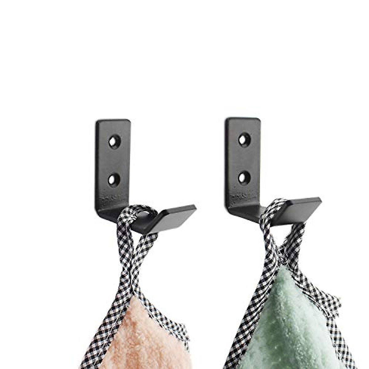 Ulifestar Wall Hooks 6 Pcs, Stainless Steel Coat Hooks for Hanging Towels Hats Keys Plants,Heavy Duty Metal Bathroom Hooks Wall Mounted with Screws (Black Small)