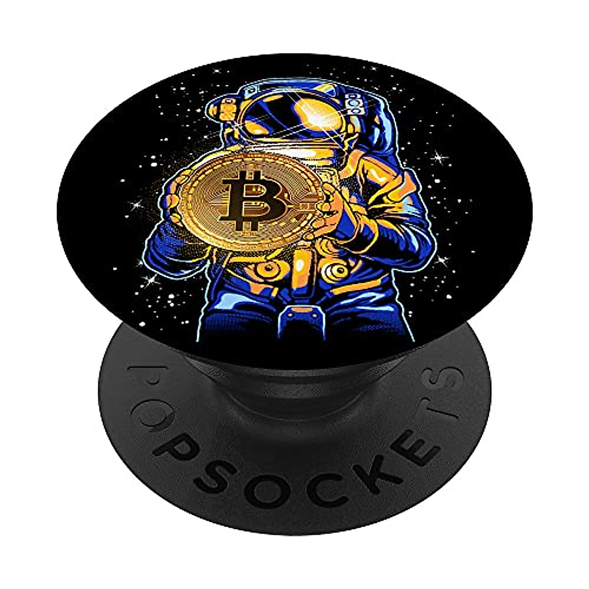 Bitcoin Astronaut Crypto Currency Art Future Minimal Design PopSockets Swappable PopGrip